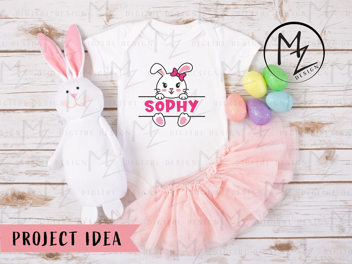 Bunny Monogram SVG Easter SVG Bunny Split Svg Cute Bunny - Etsy