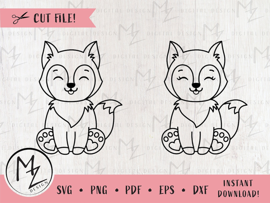 Wolf SVG, Cute Wolf, Cut File PNG, Woodland Animal for Kids, Wolf ...