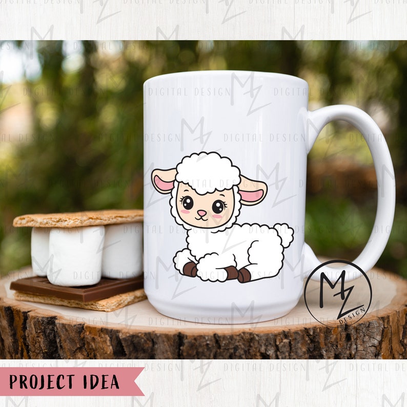 Cute Lamb SVG Laying Lamb Baby Sheep Farm Animals Layered Cut File ...
