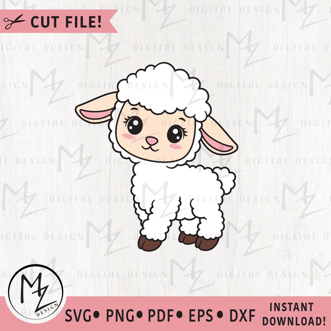 Cute Lamb SVG Baby Sheep Farm Animals Layered Cut File Cricut ...