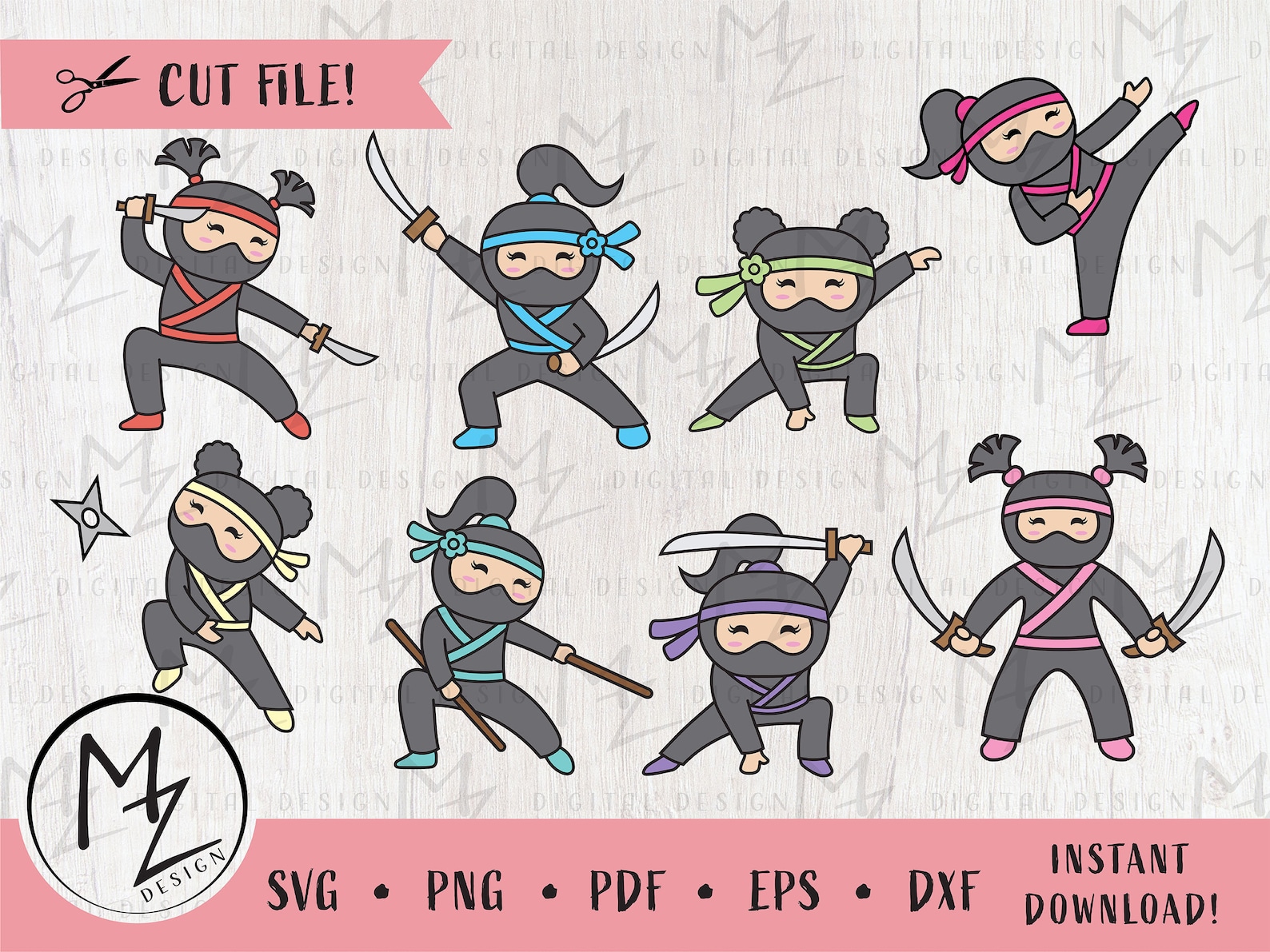 Girl Ninja Svg Bundle Warrior Svg Tae Kwon Do Karate Kids Svg - Etsy