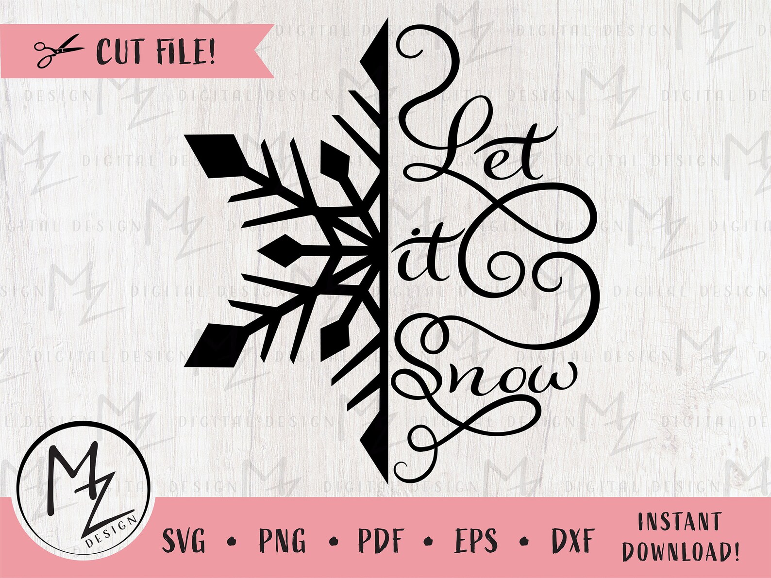 Let It Snow Svg Xmas Svg Snowflake Svg Winter Svg Holiday - Etsy