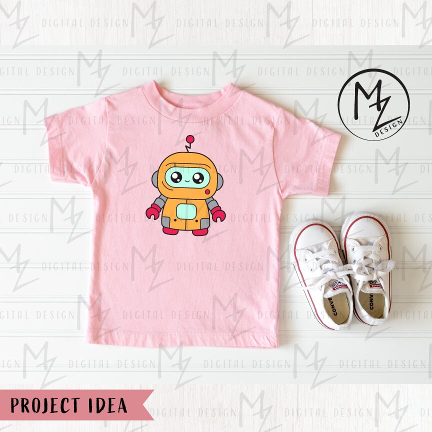 Robot SVG Cute Little Boy Robot Layered Cut File Cricut Silhouette Kids ...