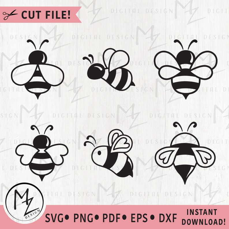 Paquete de abejas SVG archivo de corte Lindo Bumble bee Cake Cupcake ...
