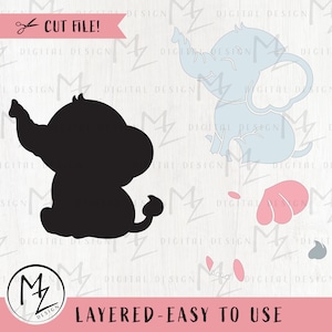 Baby Elephant SVG Cute Sweet Elephant Layered Cut File Cricut ...