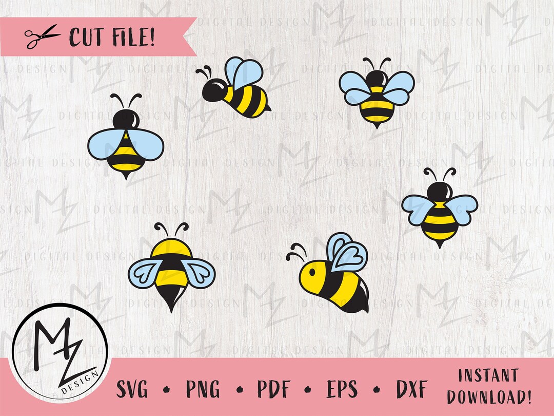 Bee Bundle SVG Cut File Cute Bumble Bee Cake Cupcake Topper - Etsy