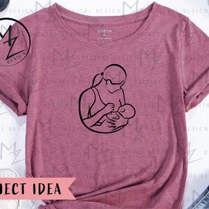 Nursing Mother and Baby SVG, Breastfeeding Clip Art (digital Download ...