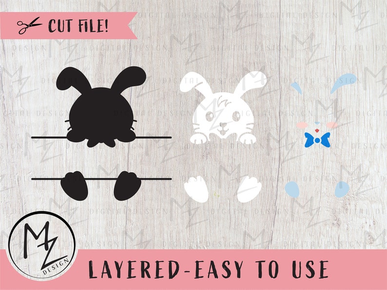 Bunny Monogram SVG Easter SVG Bunny Split Svg Cute Bunny - Etsy