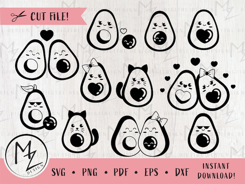 Cute Avocado Bundle Svg, Mamacado Svg, Dadacado Svg, Avocato Svg ...