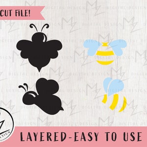 Bee Bundle SVG Cut File Cute Bumble Bee Cake Cupcake Topper Cutting ...