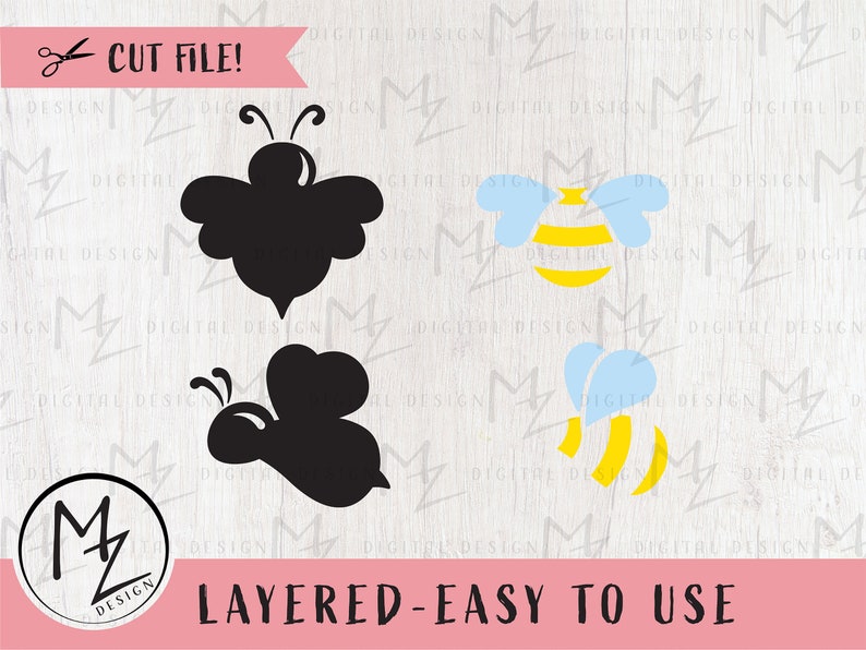 Bee Bundle SVG Cut File Cute Bumble Bee Cake Cupcake Topper - Etsy