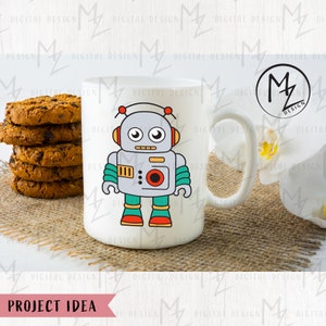 Robot SVG Fun Robot Layered Cut File Cricut Silhouette Kids Robot Shirt ...