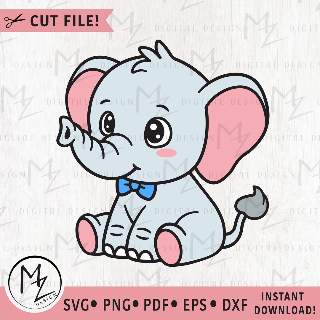 Baby Elephant SVG Cute Elephant Boy Layered Cut File for Cricut ...