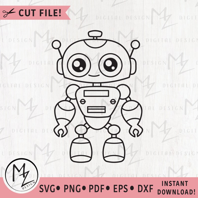 Robot Svg - Etsy