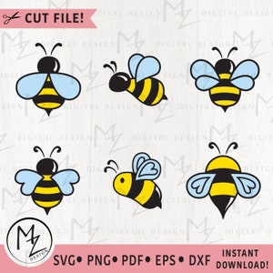 Bee Bundle SVG Cut File Cute Bumble Bee Cake Cupcake Topper Cutting ...