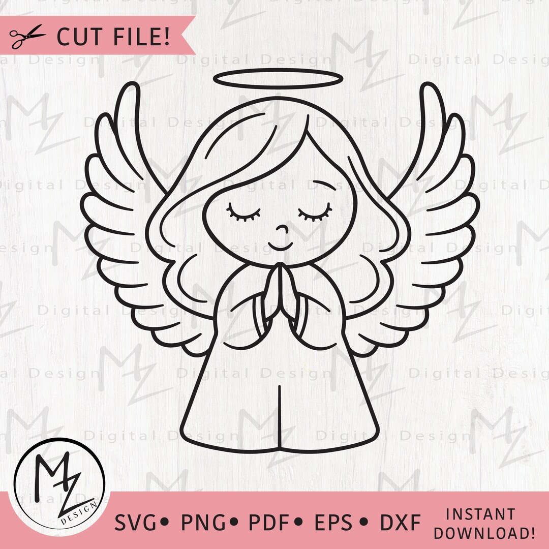 Praying Angel SVG, Little Girl Christmas Cut File (digital Download) - Etsy