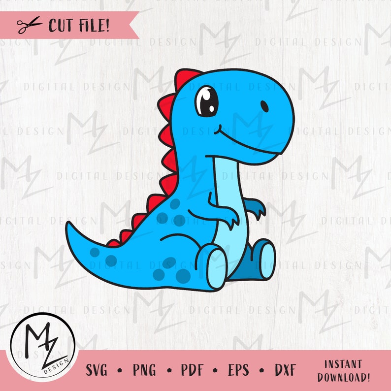 Cute T-rex SVG Layered Cut File Dinosaur Birthday Party - Etsy