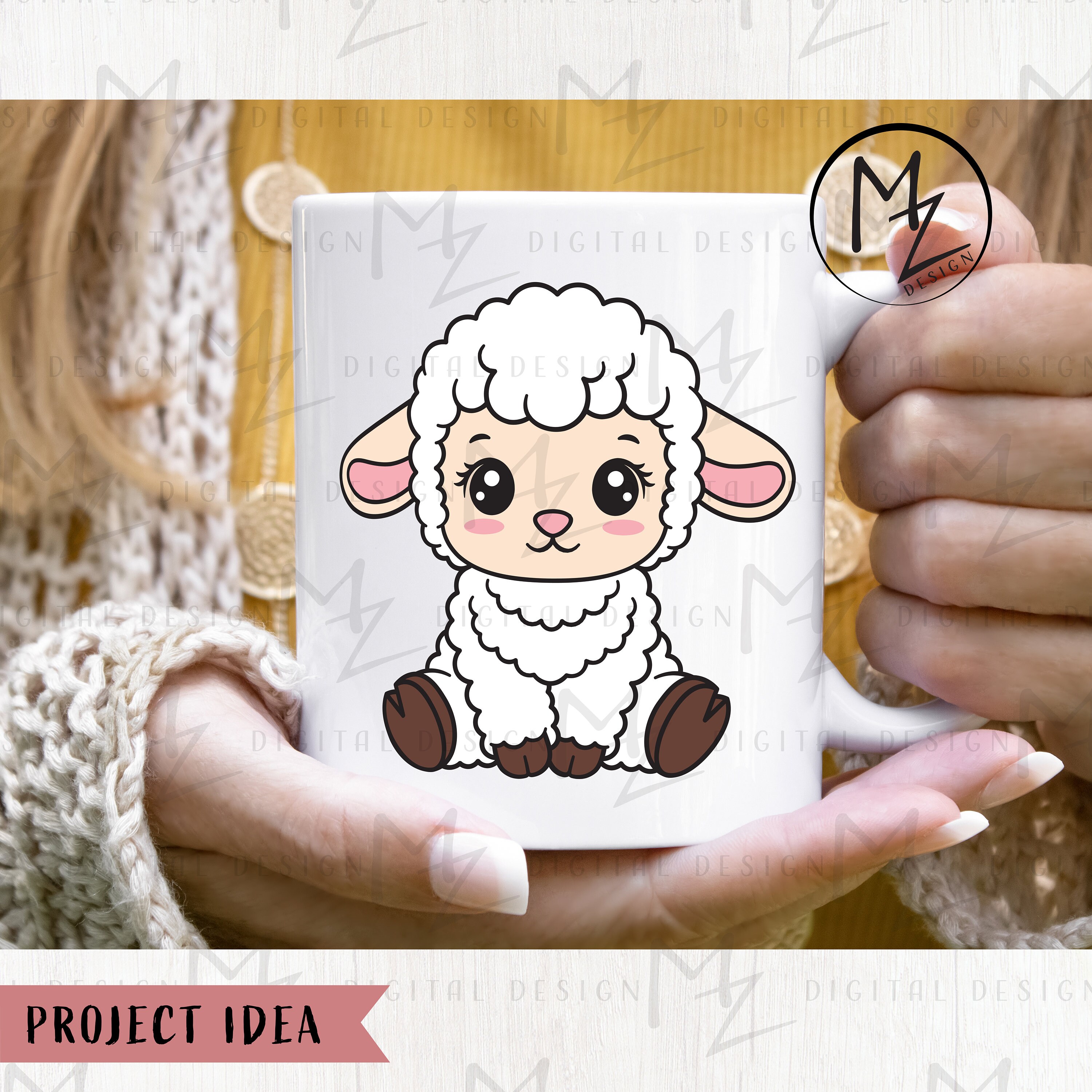 Cute Lamb SVG Sitting Lamb Baby Sheep Farm Animal Layered Cut File ...