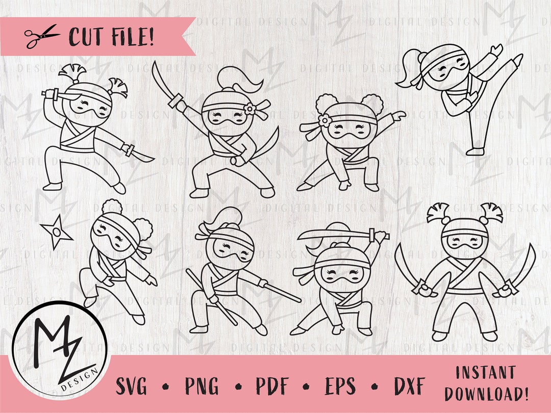 Girl Ninja Svg Bundle Warrior Svg Tae Kwon Do Karate Kids Svg - Etsy