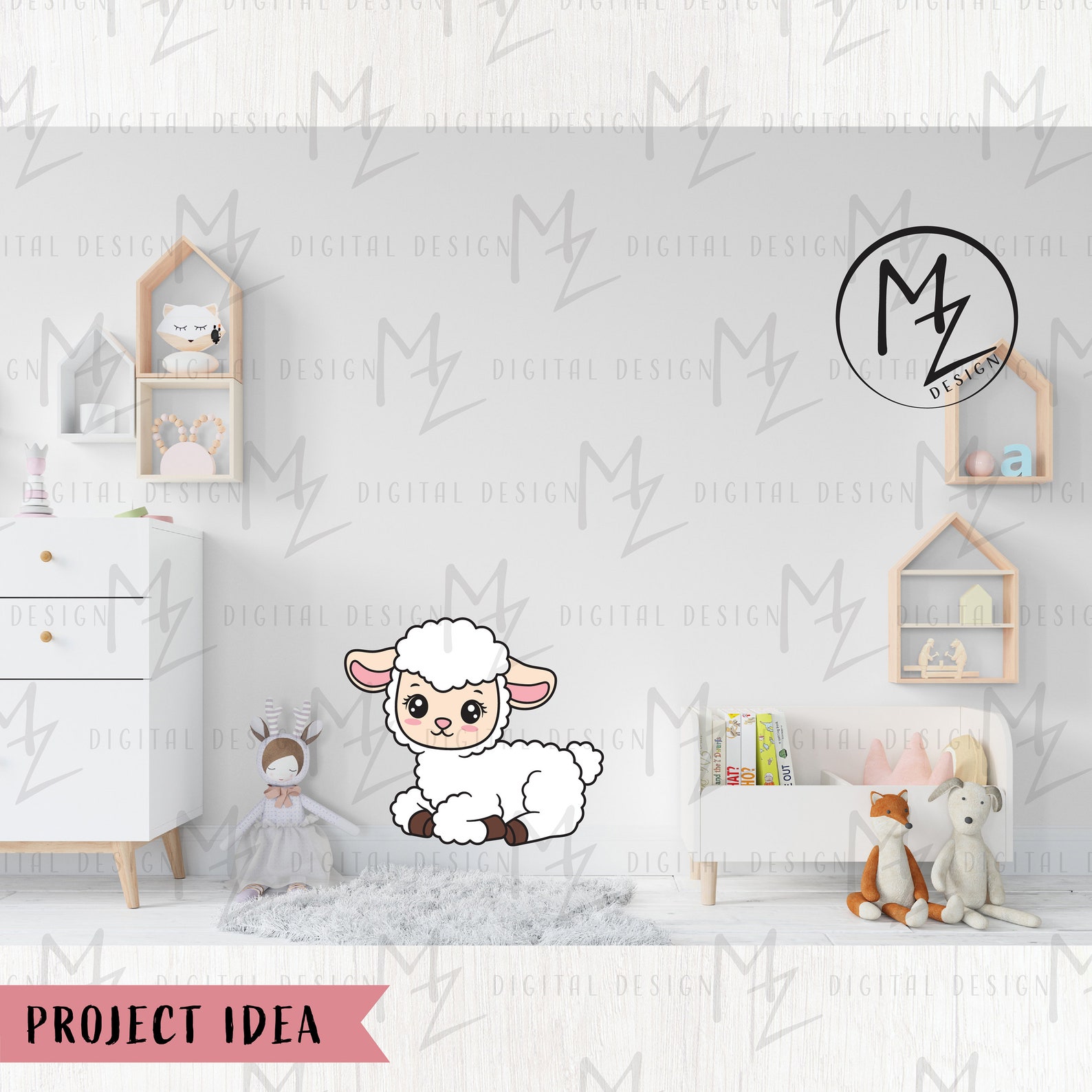 Cute Lamb SVG Laying Lamb Baby Sheep Farm Animals Layered Cut File ...
