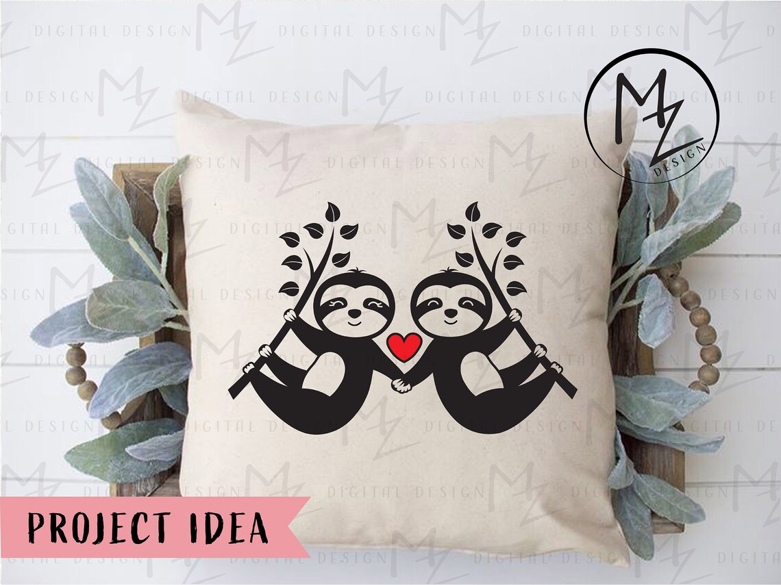 Sloth SVG Bundle, V-day Sloth Svg, Mother's Day Sloth Svg, Hanging ...