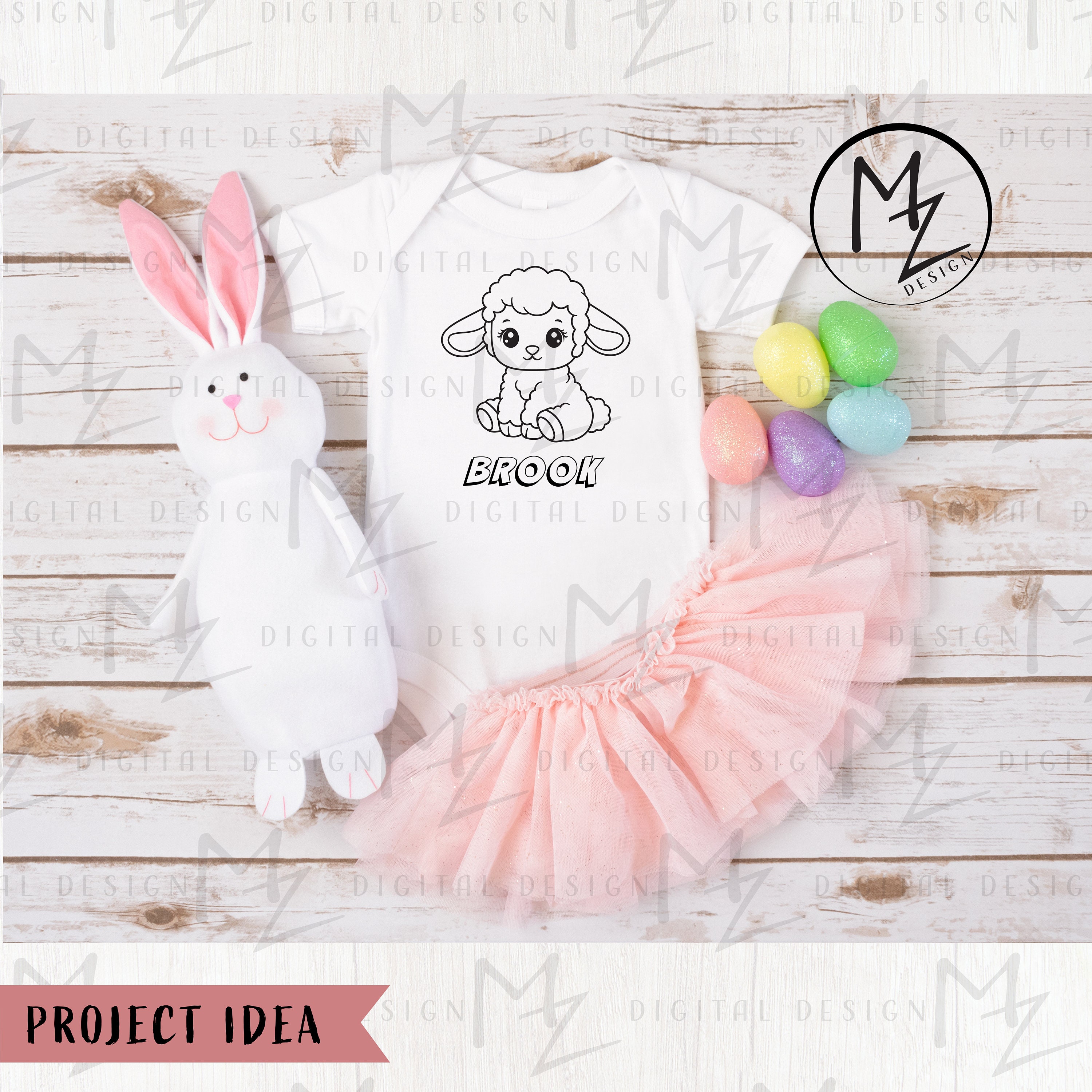 Cute Lamb SVG Sitting Lamb Baby Sheep Farm Animal Outline Cut File ...