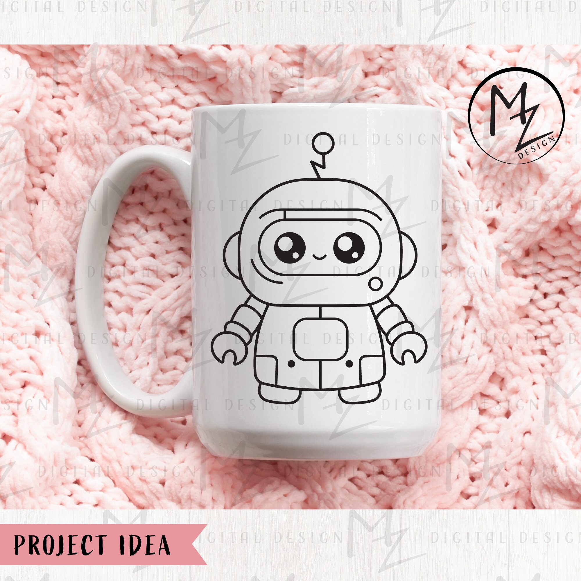 Robot SVG Cute Little Boy Robot Outline Cut File Cricut Silhouette Kids ...