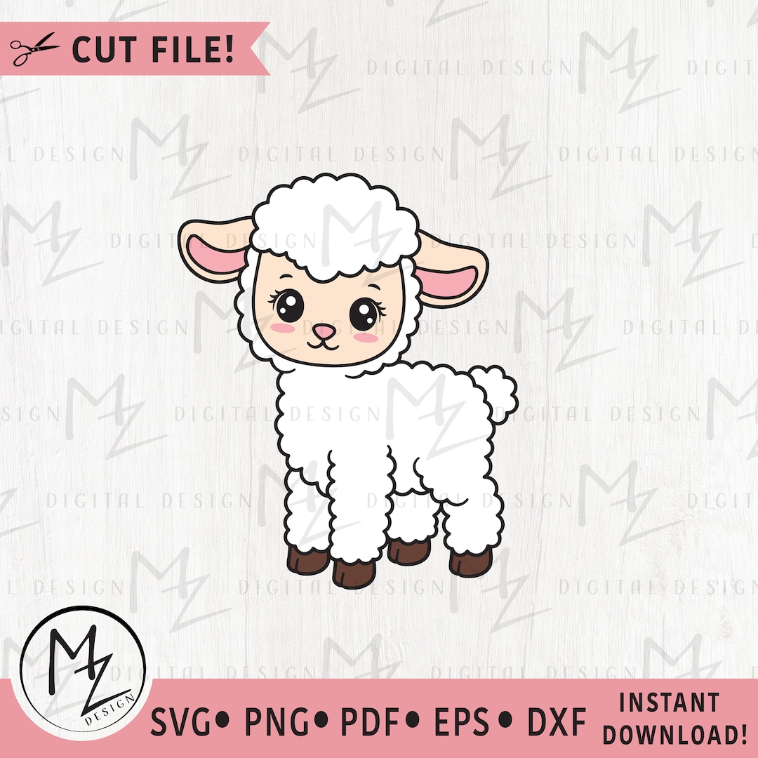 Cute Lamb SVG Baby Sheep Farm Animals Layered Cut File Cricut ...