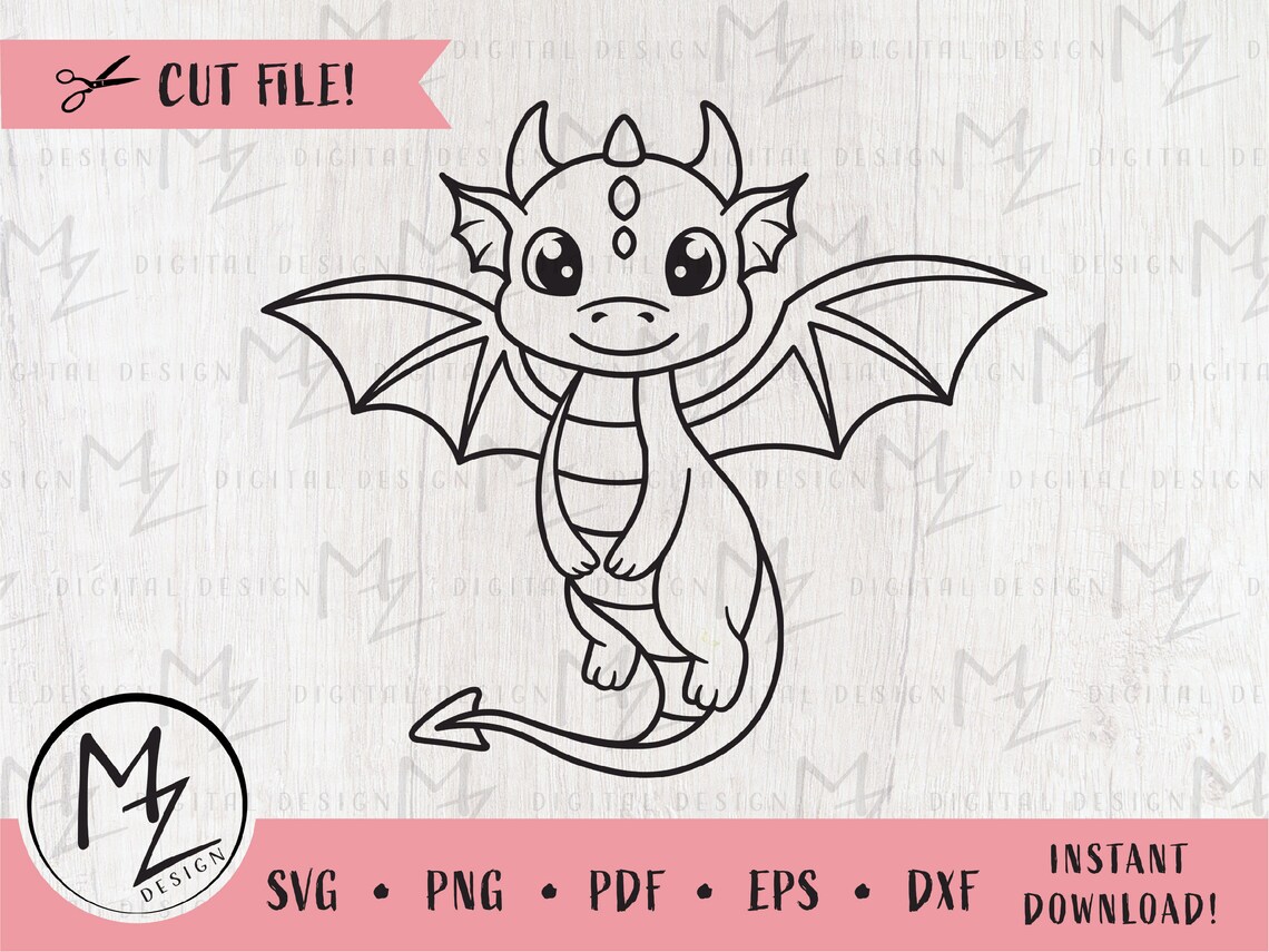 Cute Dragon SVG Fantasy SVG Kids Dragon Flying Dragon - Etsy