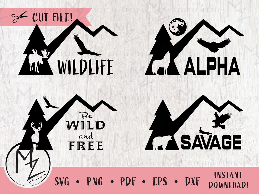 Wildlife Svg, Nature Svg, Mountains Svg, Savage Png, Animals Svg ...