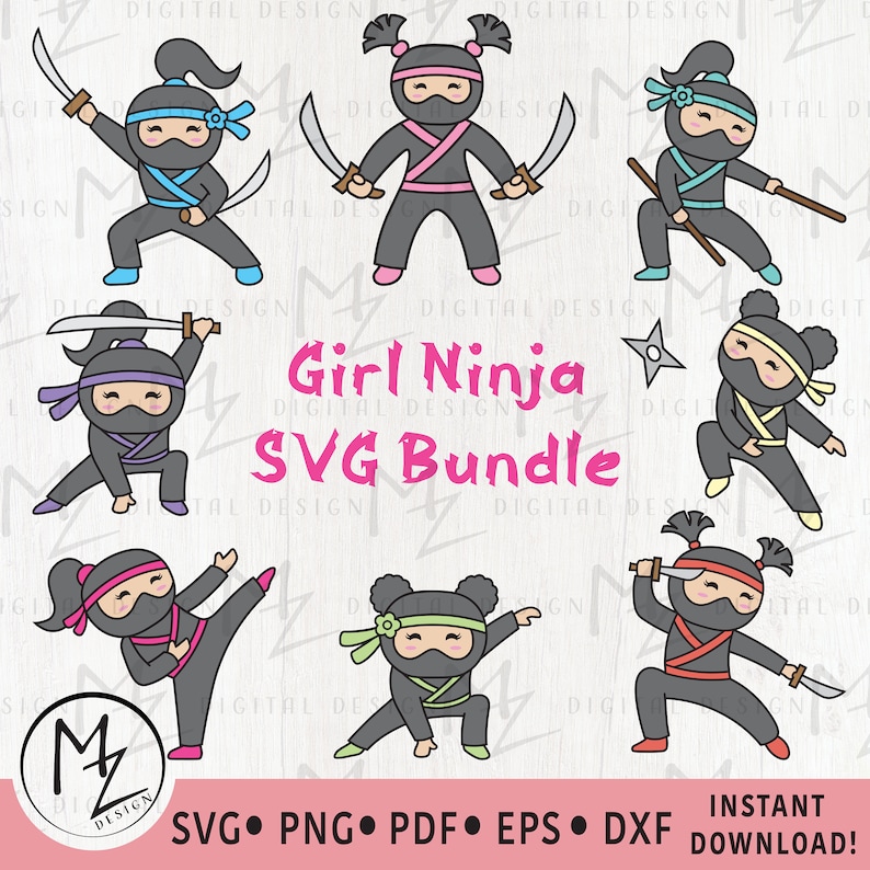 Girl Ninja SVG Bundle, Martial Arts Clipart (digital Download) - Etsy