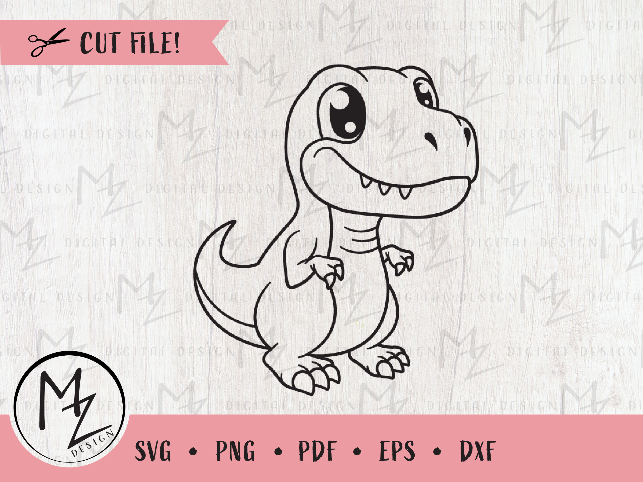 T-rex SVG Dinosaur Cute Baby Dino Tyrannosaurus Rex Jurassic - Etsy