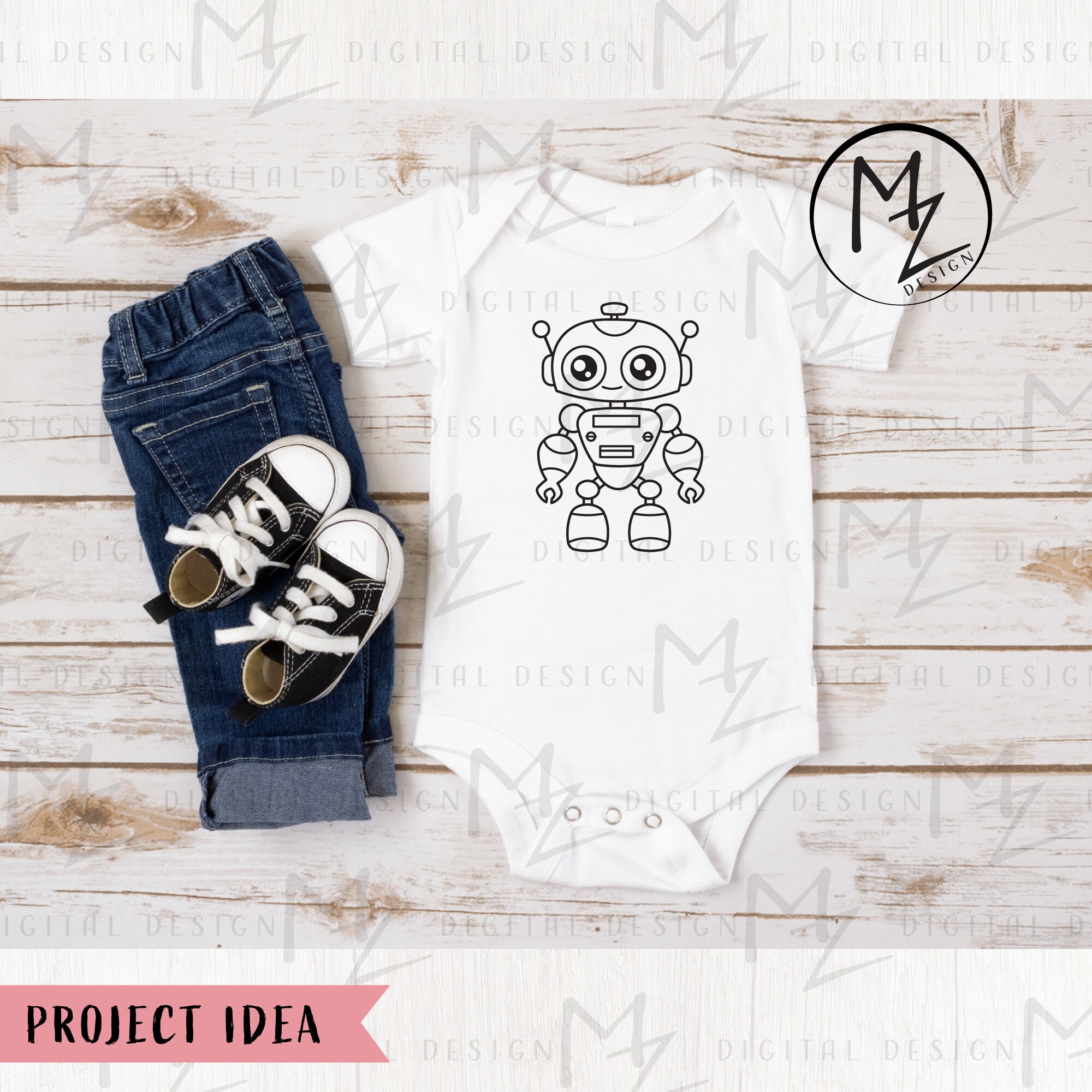 Robot SVG Cute Robot Outline Cut File Cricut Silhouette Kids Shirt ...