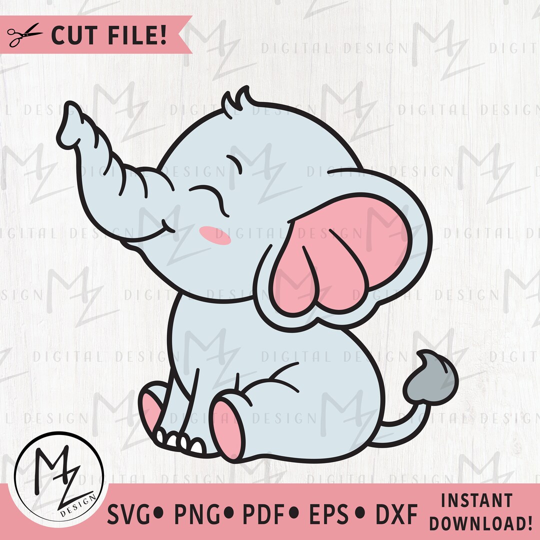 Baby Elephant SVG Cute Sweet Elephant Layered Cut File Cricut ...