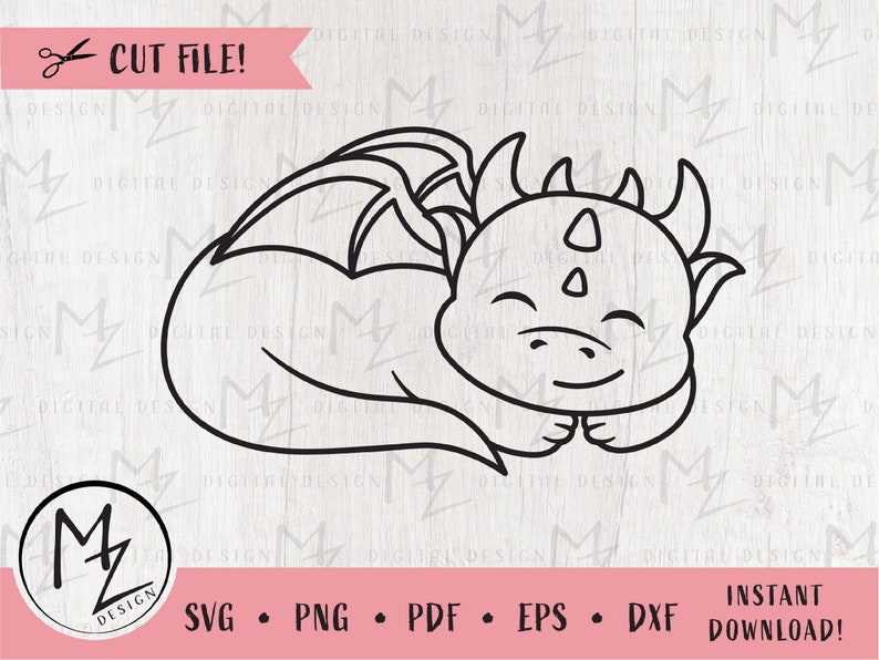 Cute Dragon SVG Fantasy SVG Kids Dragon Sleeping Dragon - Etsy