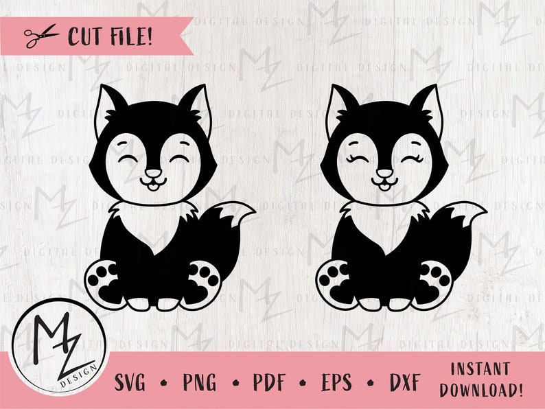 Wolf Svg Cute Wolf Cut File Woodland Animal for Kids Wolf - Etsy