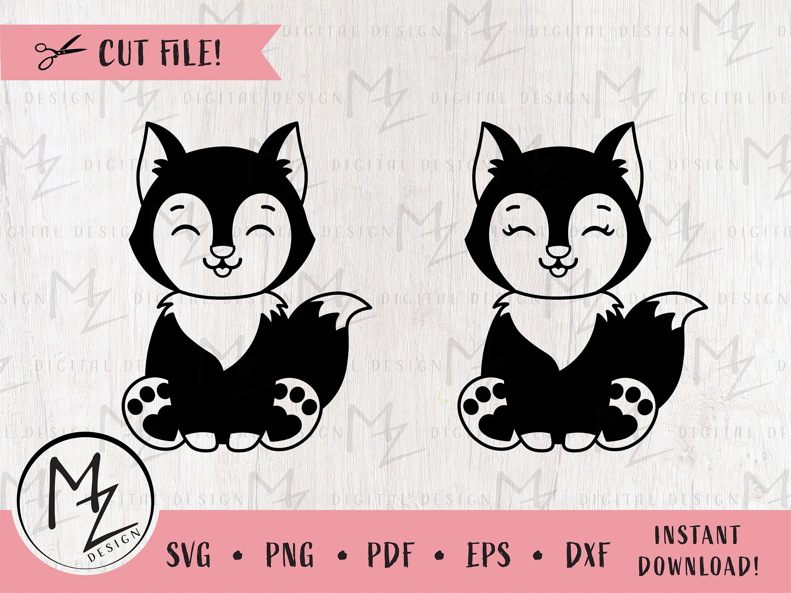 Wolf Svg, Cute Wolf Png, Woodland Animal Svg, Wolf for Kids Svg, Wolf ...
