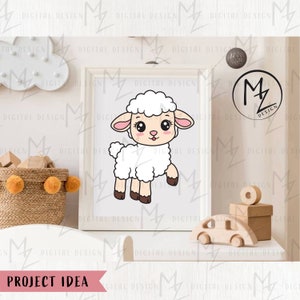 Cute Lamb SVG Happy Lamb Baby Sheep Farm Animals Layered Cut File ...