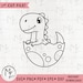 Baby Dinosaur SVG Outline Cut File for Cricut Silhouette Cute Dino in ...