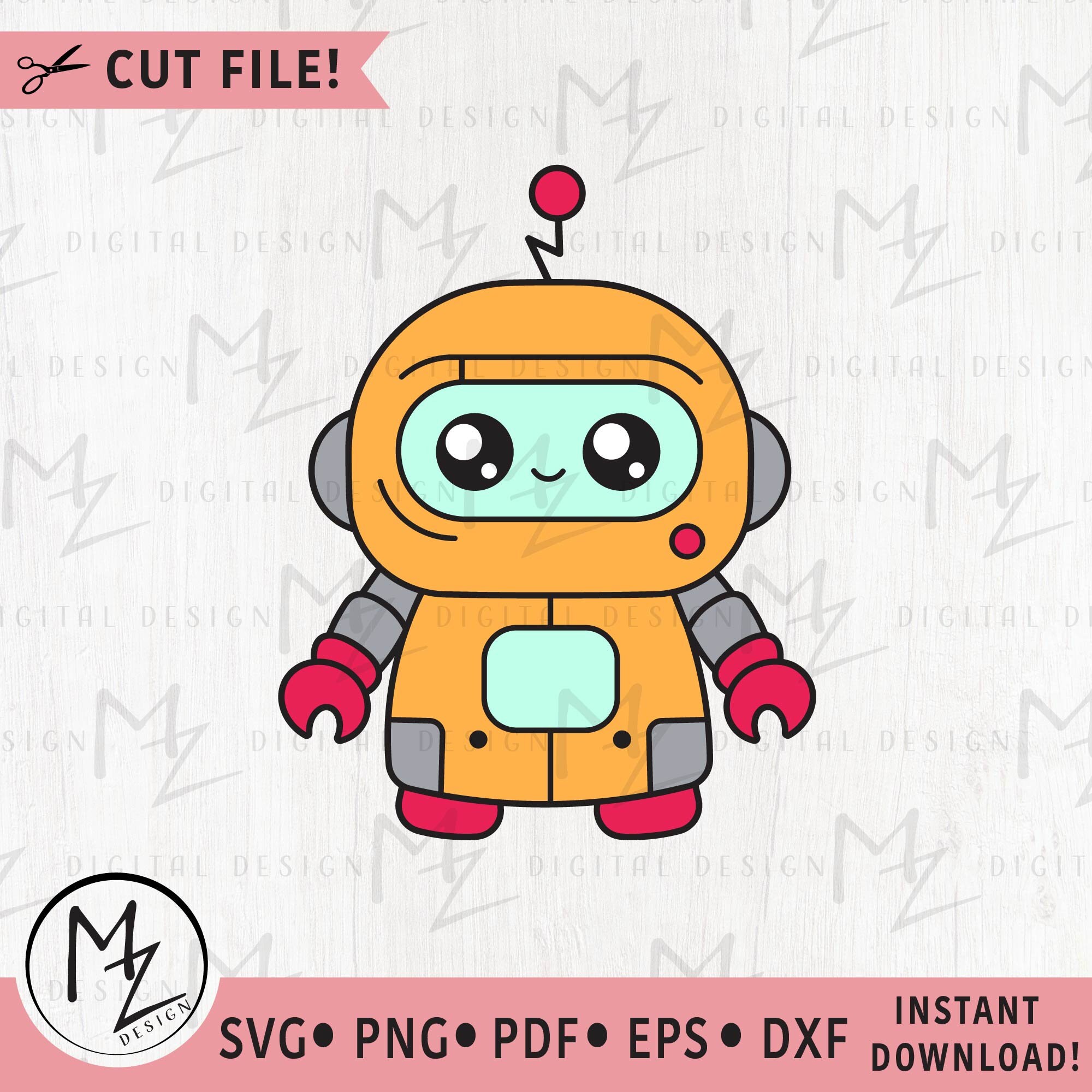 Robot SVG Cute Little Boy Robot Layered Cut File Cricut Silhouette Iron ...