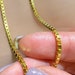 18K Solid Gold Box Chain, 18K Yellow Gold Square Box Link Chain ...