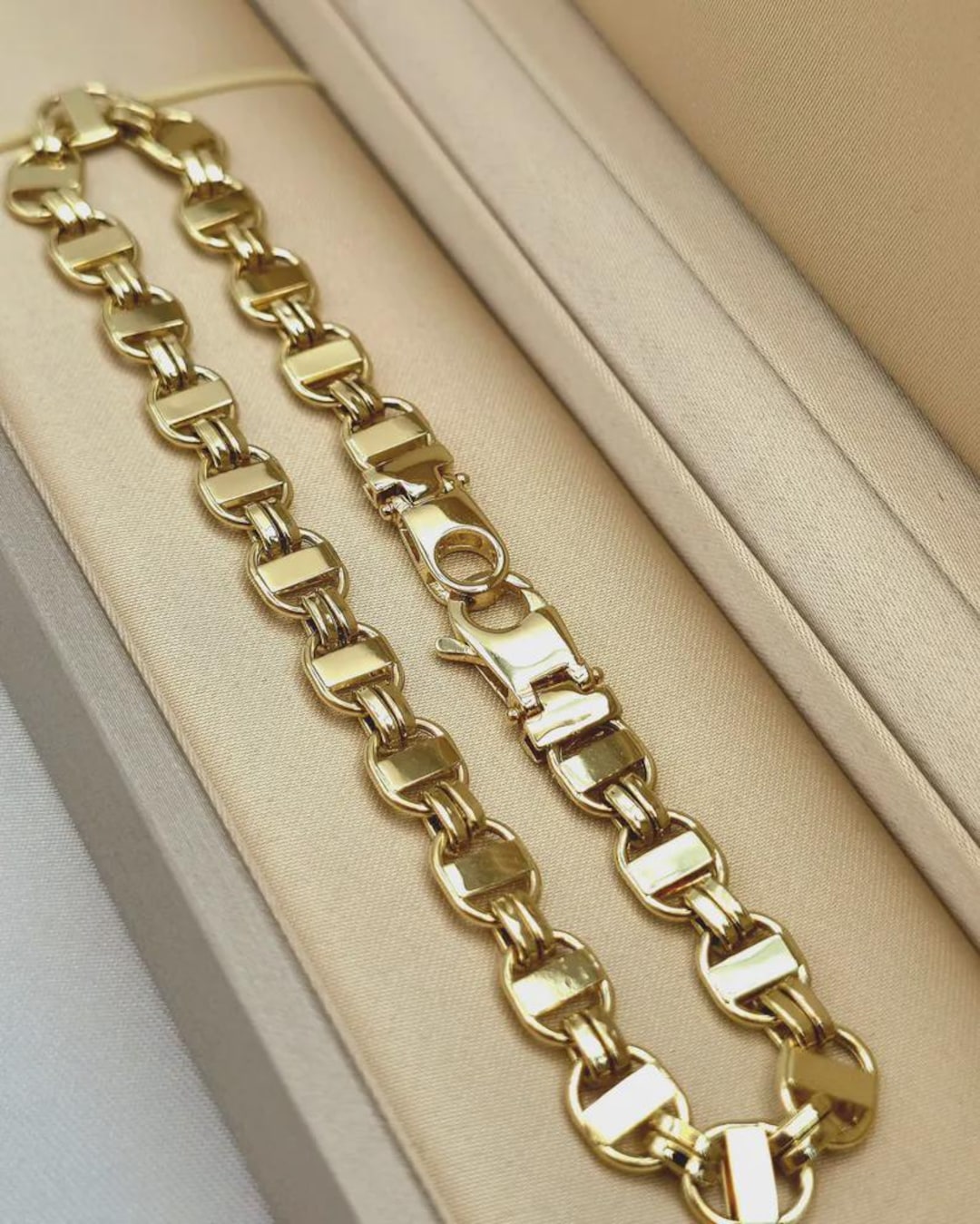 18K Solid Gold Anchor Bracelet, Genuine 18K Yellow Gold Mariner Anchor ...