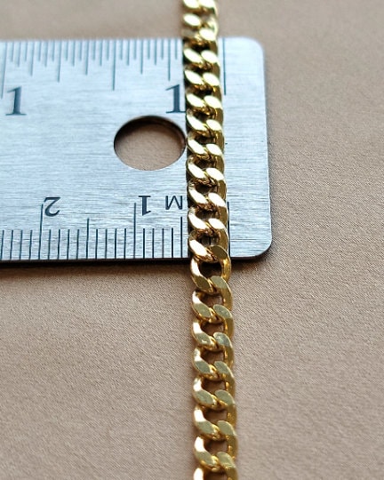 18K Solid Gold Miami Cuban Link Chain Necklace, 18K Yellow Cuban ...