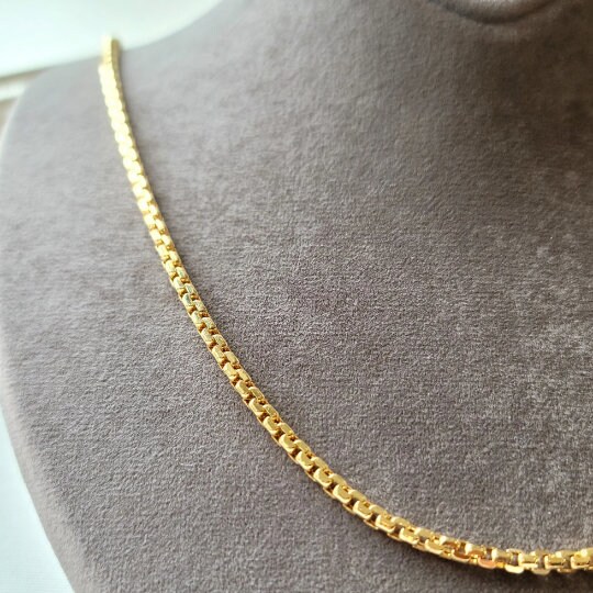 14K Box Solid Gold Chain Necklace Solid Gold 22, 24 3.55mm Chain ...