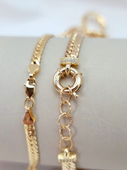 18K Gold Curb Link Chain Necklace, Pure 18K Solid Gold Curb Chain for Men & Women, 4mm - 5.30mm ...