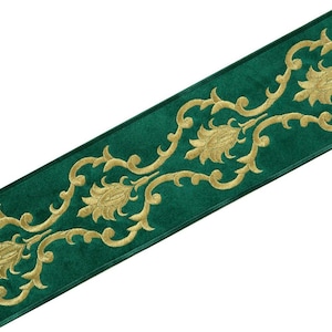 Embroidered 4-inch Velvet Decorative Trim for Drapery, Curtain Tapes ...
