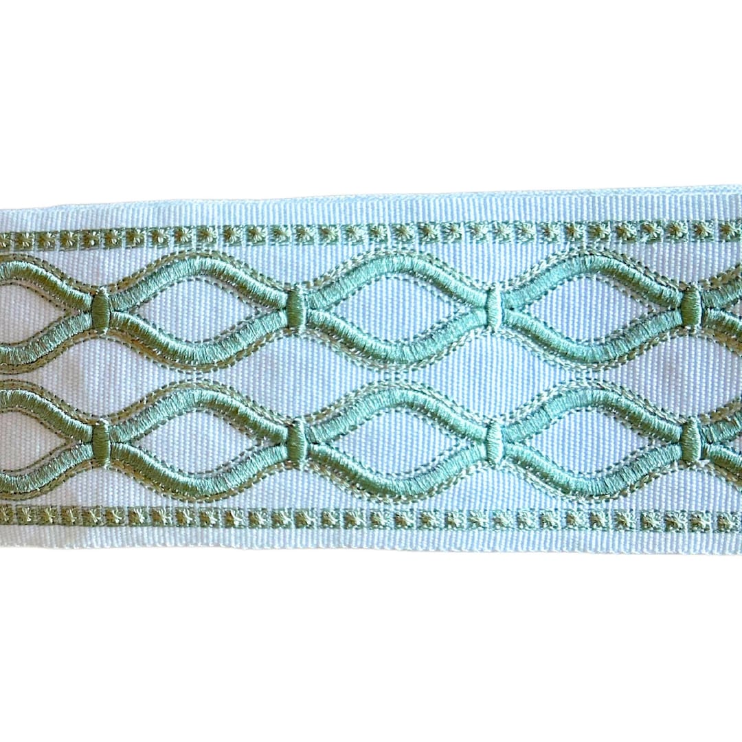 Sage Green Embroidered 3-inch Fabric Trim | Perfect for Curtains ...