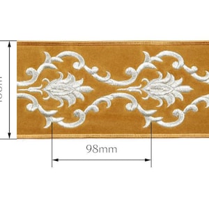 Embroidered 4-inch Velvet Decorative Trim for Drapery, Curtain Tapes ...