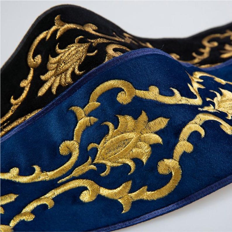 Embroidered 4-inch Velvet Decorative Trim for Drapery, Curtain Tapes ...