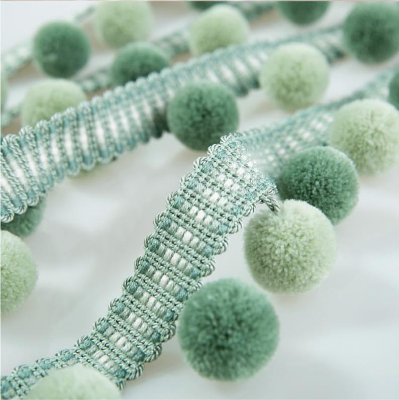 2 Inches Pom Pom Fringe for Drapery, Curtain Tapes, Upholstery Ribbon ...